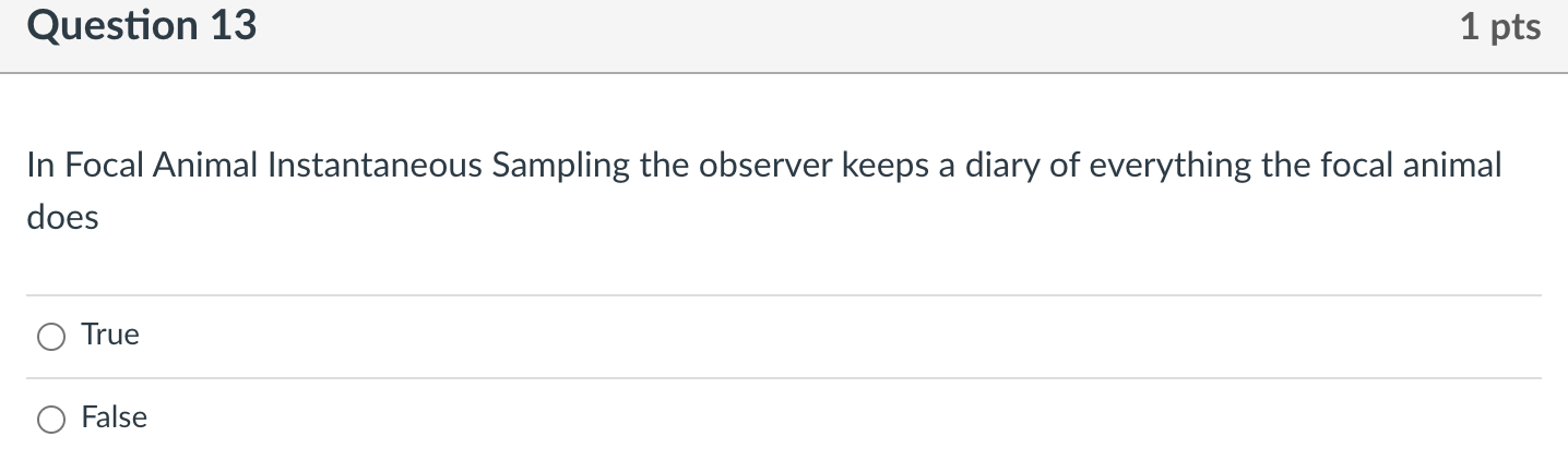 Solved Question 13 1 pts In Focal Animal Instantaneous | Chegg.com