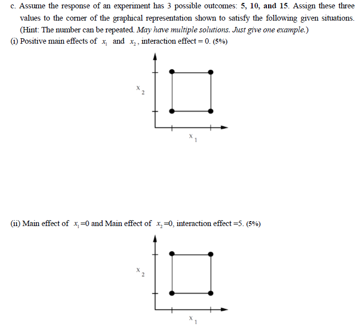 Solved c. ﻿Assume the response of an experiment has 3 | Chegg.com