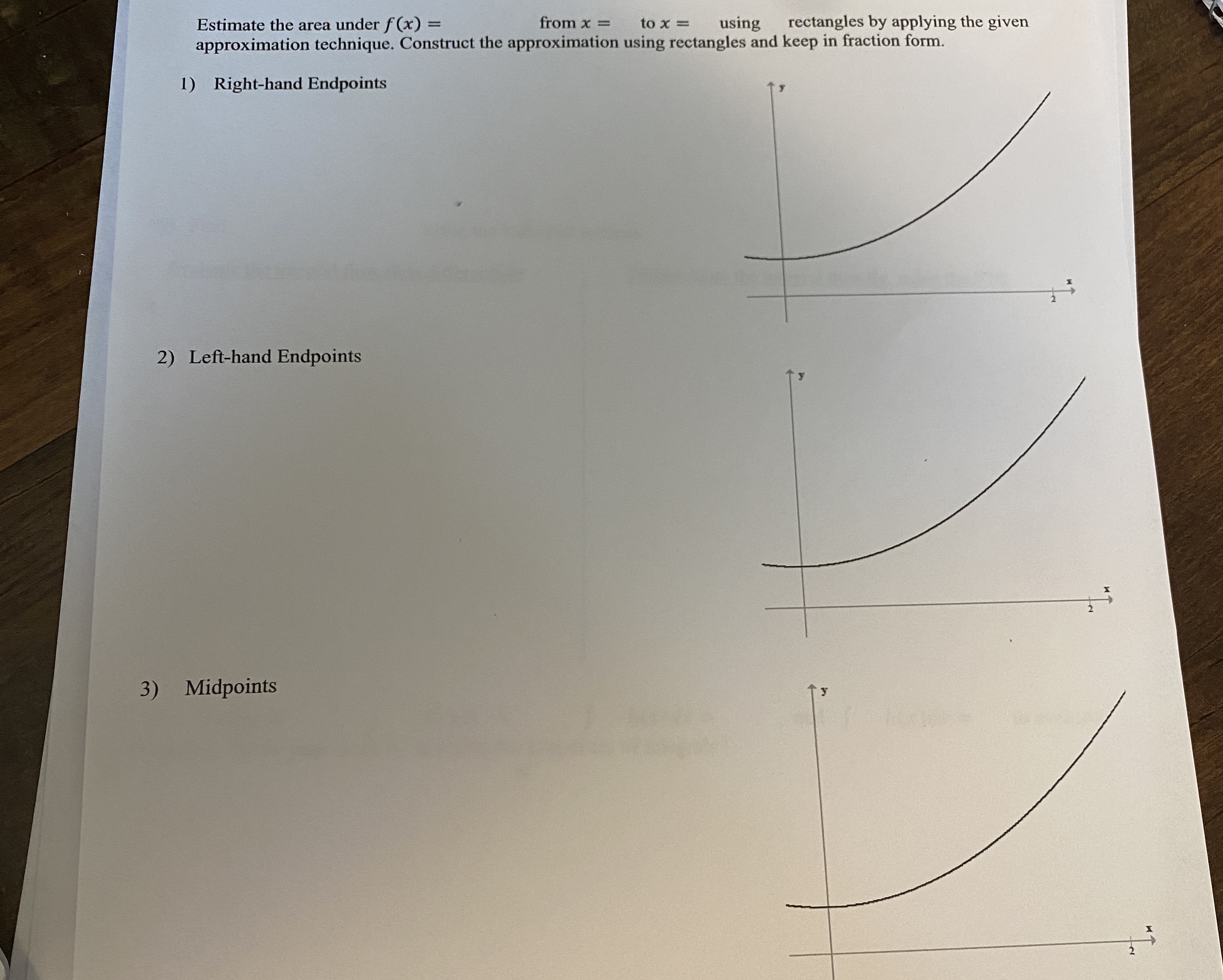 Estimate the area under f(x)= from x= to x= using | Chegg.com