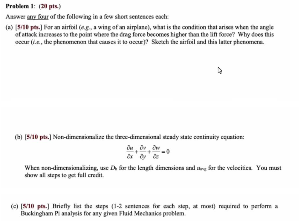 Solved Problem 1: (20 pts.) Answer any four of the following | Chegg.com