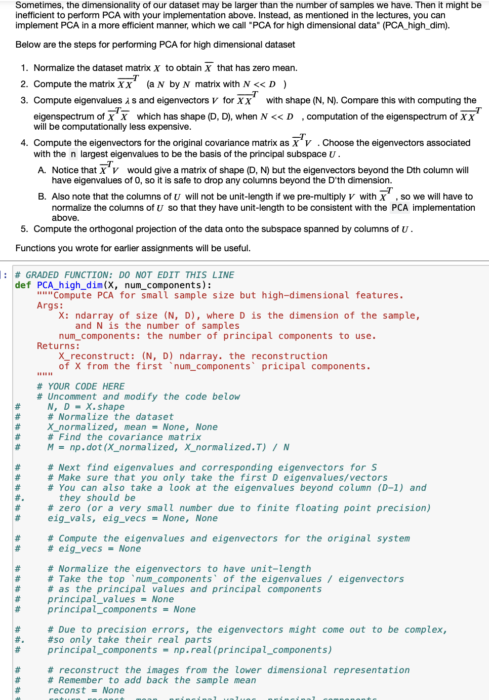 implement PCA and then apply it (once again) to the | Chegg.com