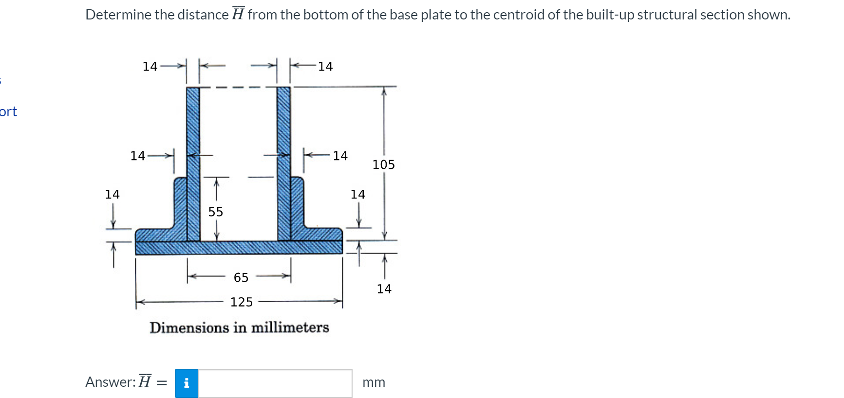 Solved Determine the distance # from the bottom of the base | Chegg.com