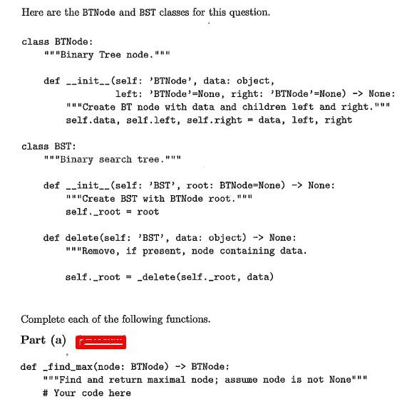 Solved Here Are The Btnode And Bst Classes For This 