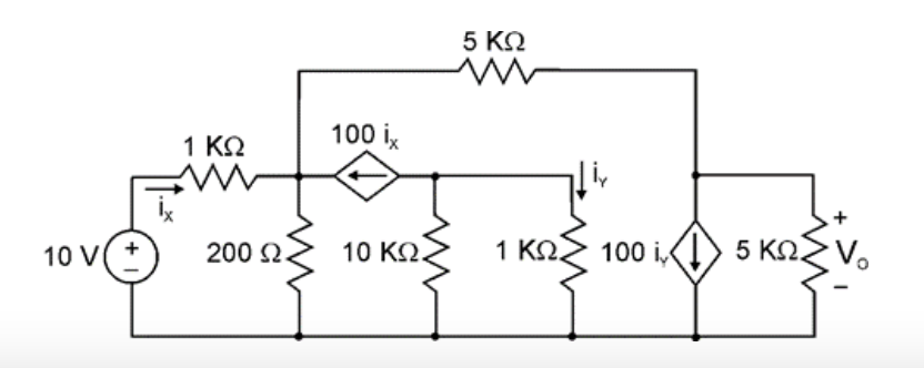Solved Using the loop method, find the power into the 5k ohm | Chegg.com