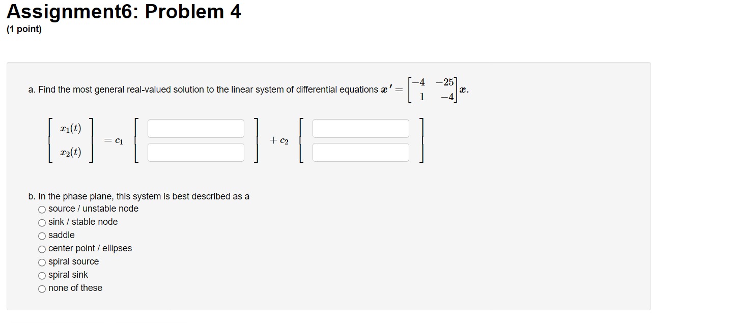 Solved Problem 4. (1 ﻿point)(1) ﻿Find the most general | Chegg.com