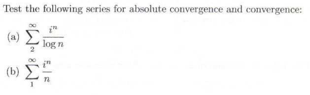 Solved Test the following series for absolute convergence | Chegg.com