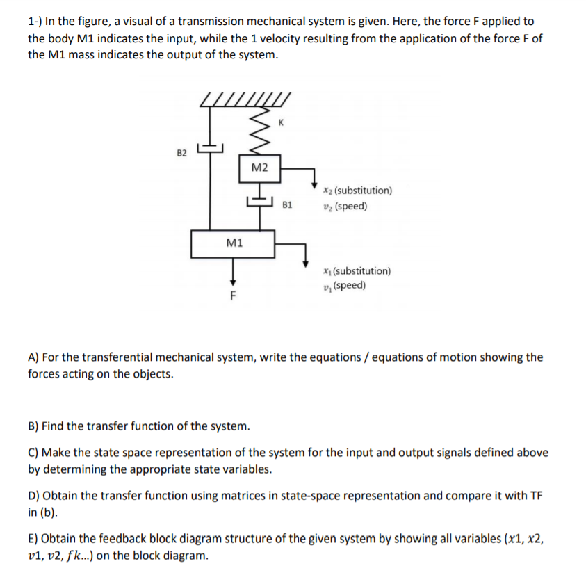 Solved 1-) In the figure, a visual of a transmission | Chegg.com