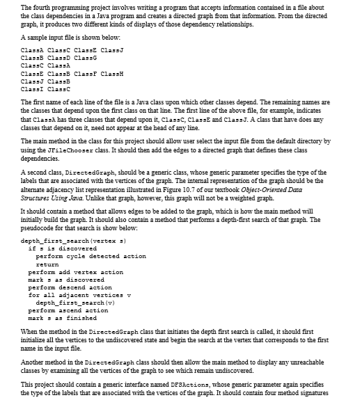 The fourth programming project involves writing a | Chegg.com