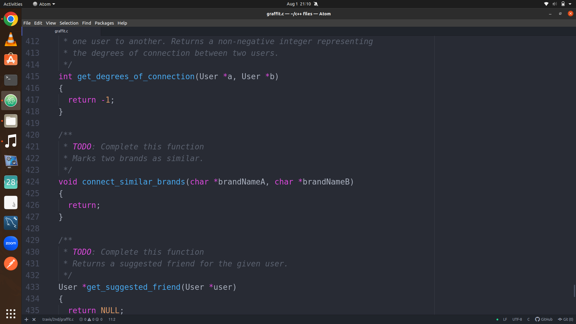 Solved *** We have to do the TODOS in the graffit.c file. | Chegg.com