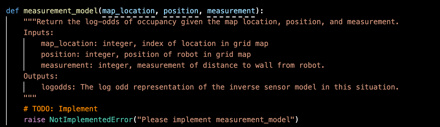 def measurement_model(map_location, position, | Chegg.com