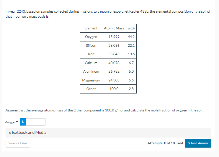 Solved In year 2243, ﻿based on samples collected during | Chegg.com