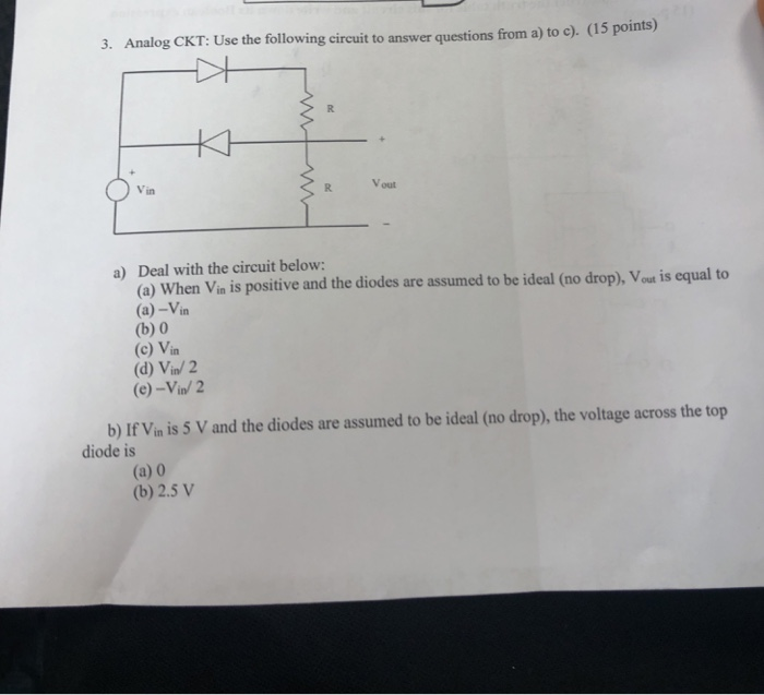 Solved 3. Analog CKT: Use the following circuit to answer | Chegg.com