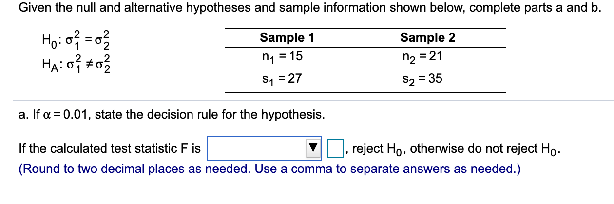 Solved Given the null and alternative hypotheses and sample | Chegg.com