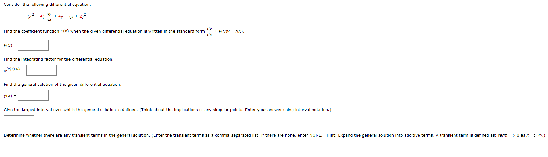 Solved Consider the following differential equation. | Chegg.com
