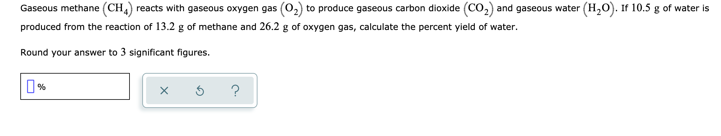 Solved Gaseous methane (CH4) reacts with gaseous oxygen gas | Chegg.com