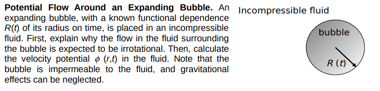 Solved Potential Flow Around an Expanding Bubble. An | Chegg.com