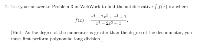 Solved 2. Use your answer to Problem 3 in WebWork to find | Chegg.com