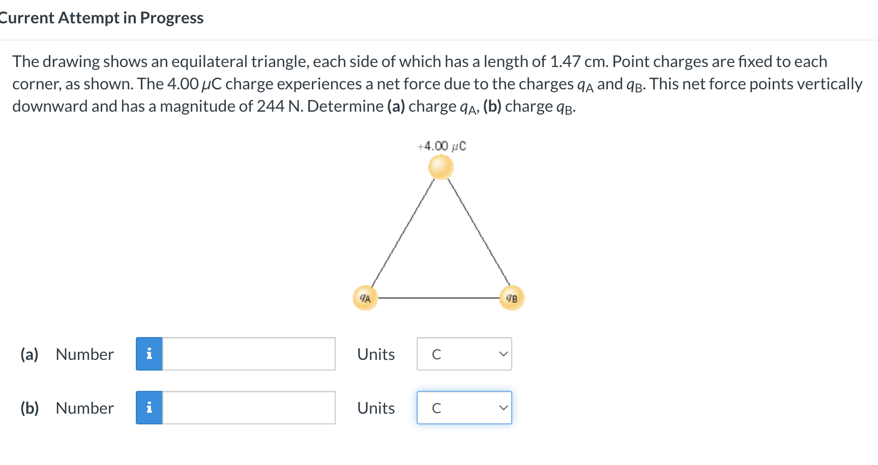 Solved The drawing shows an equilateral triangle, each side | Chegg.com