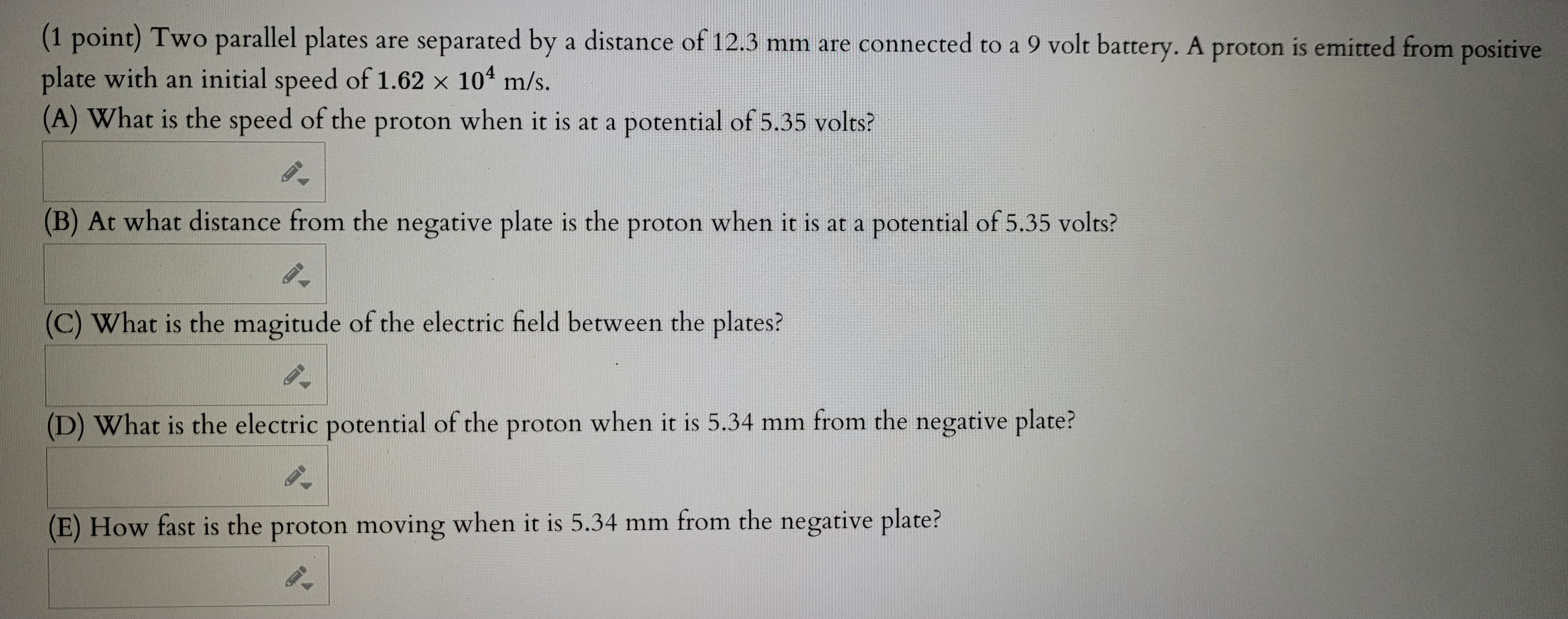 Solved (1 point) Two parallel plates are separated by a | Chegg.com Solved (1 point) Two parallel plates are separated by a | Chegg.com