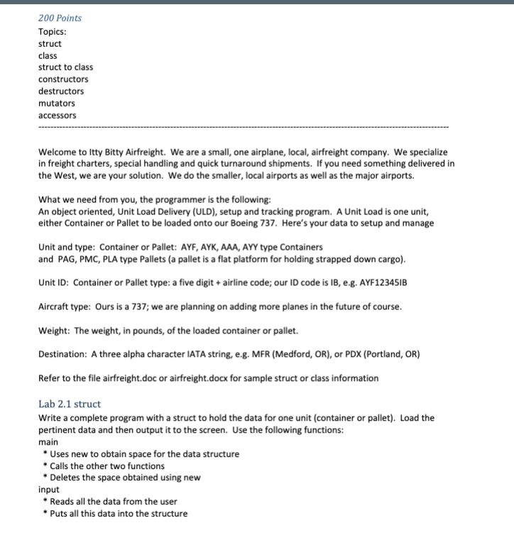 Solved 200 Points Topics Struct Class Struct To Class 5379