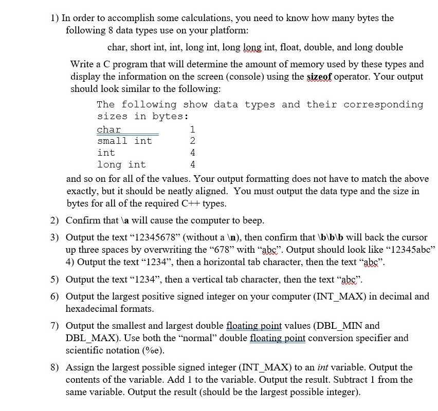 Solved 1 In Order To Accomplish Some Calculations You Need 9436