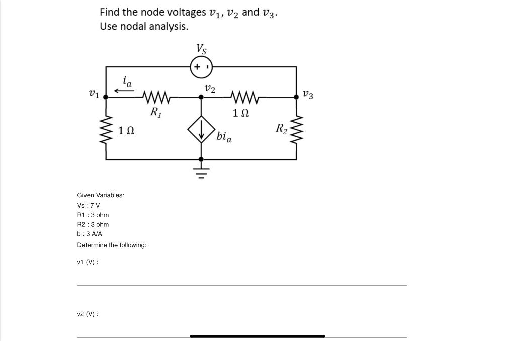 Solved Find the node voltages v1,v2 and v3 Use nodal | Chegg.com