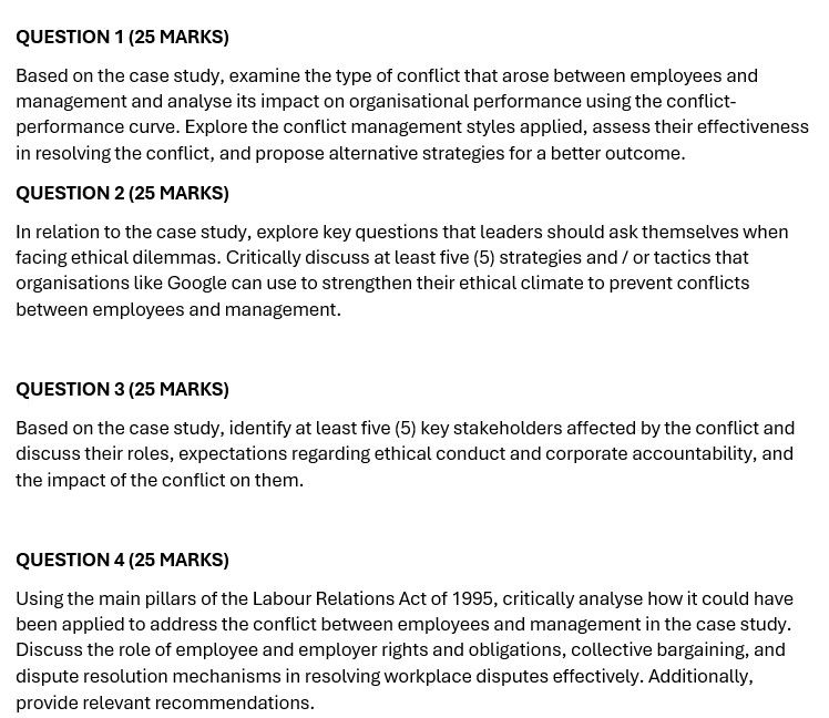 Solved Google’s Employee Walkout and Conflict Management | Chegg.com