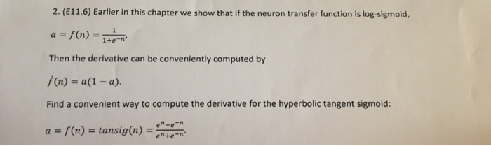 Solved 2. (E11.6) Earlier in this chapter we show that if | Chegg.com