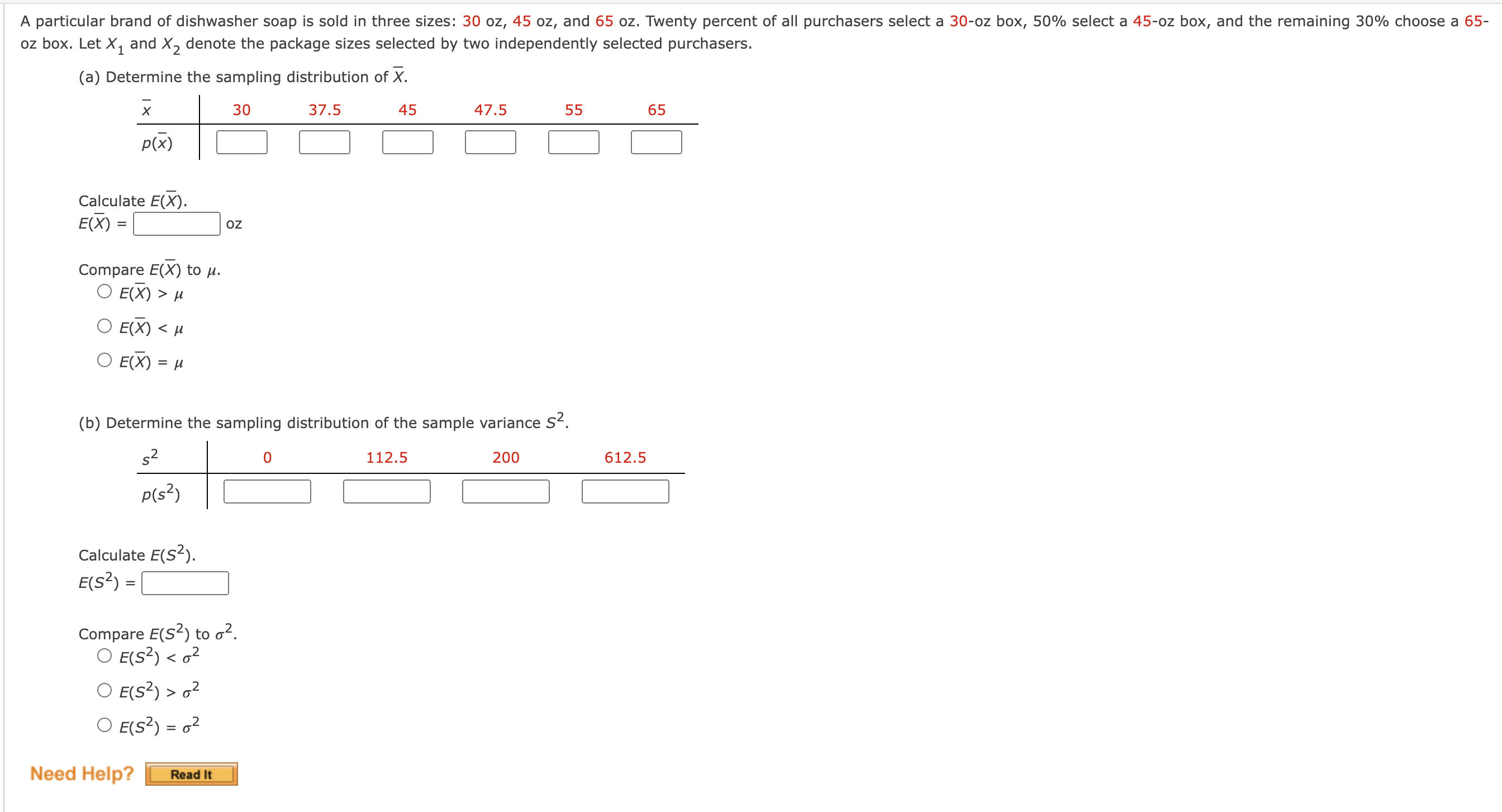 Solved oz box. Let X1 and X2 denote the package sizes | Chegg.com