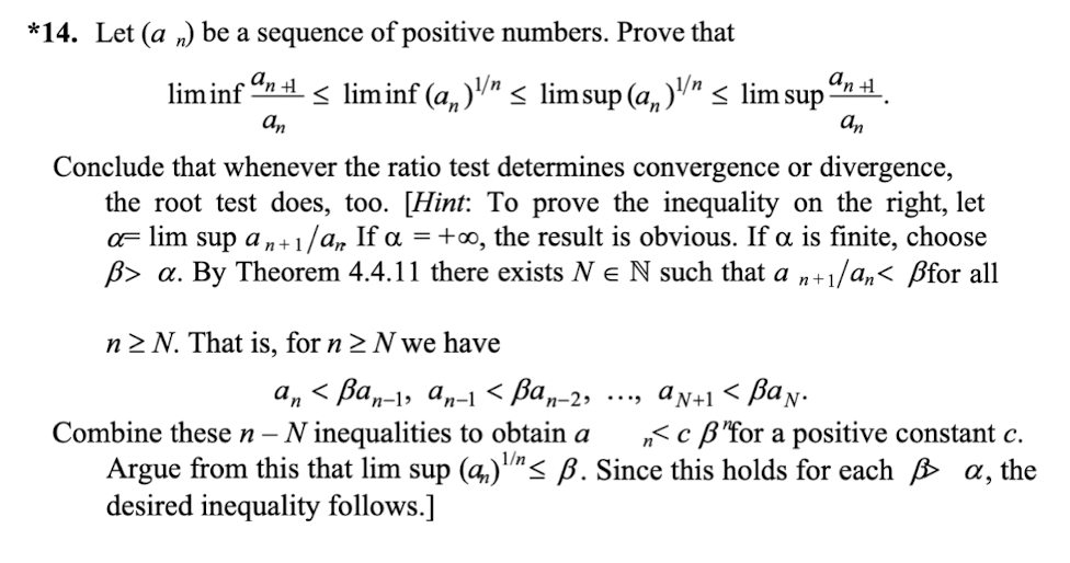 Solved *14. Let (an) be a sequence of positive numbers. | Chegg.com