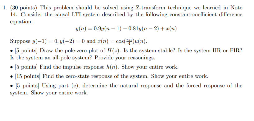 Solved 1. (30 points) This problem should be solved using | Chegg.com Solved 1. (30 points) This problem should be solved using | Chegg.com