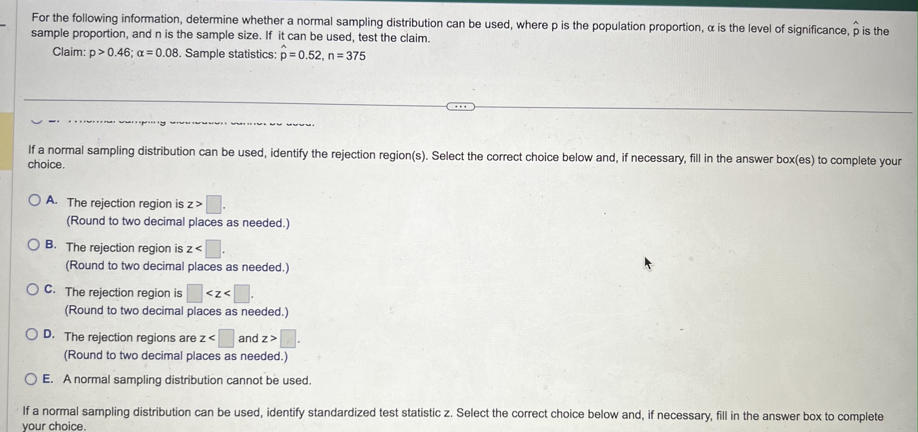 Solved For the following information, determine whether a | Chegg.com