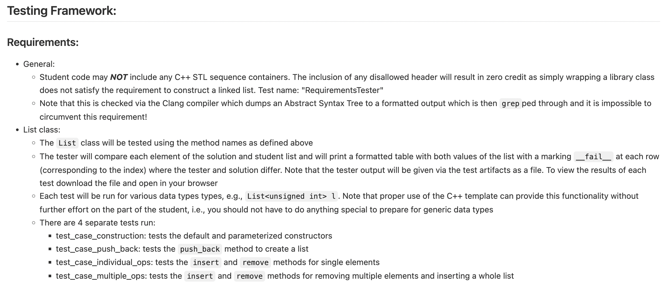 Solved Linked List Requirements: Namespace: The List class | Chegg.com