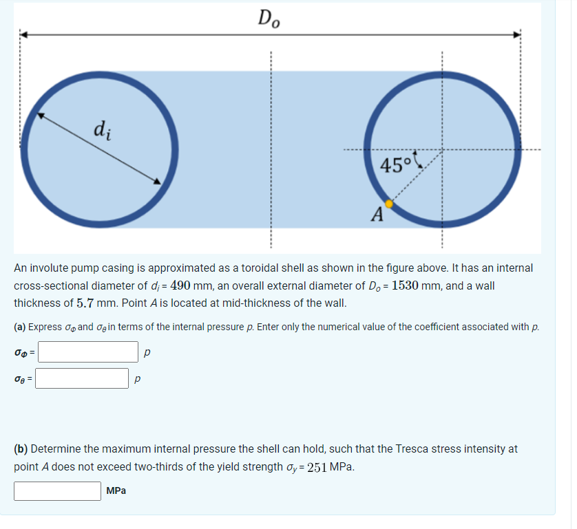 Solved An involute pump casing is approximated as a toroidal | Chegg.com