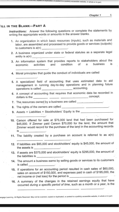 Answer the following questions or complete the | Chegg.com