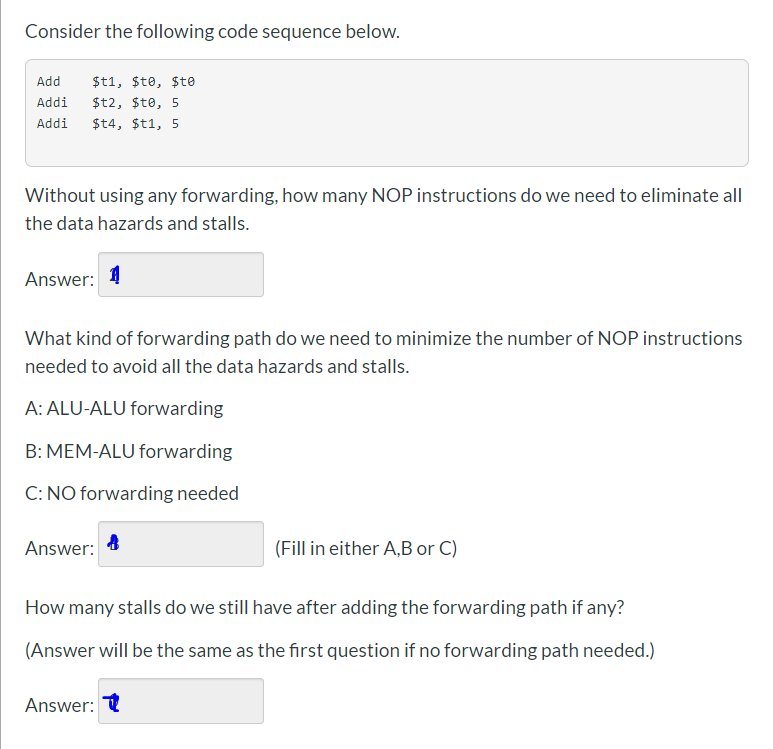 Solved Consider the following code sequence below. Add Addi | Chegg.com