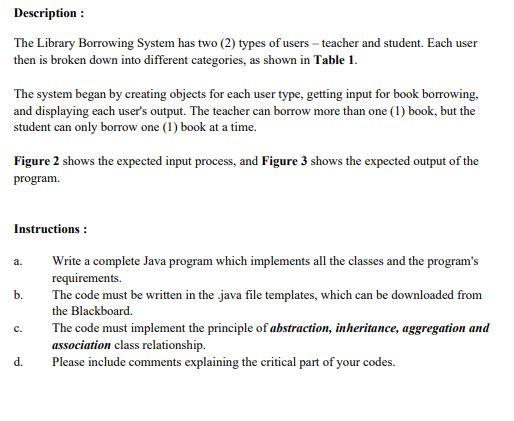 Solved Write a complete Java program which fulfils the | Chegg.com