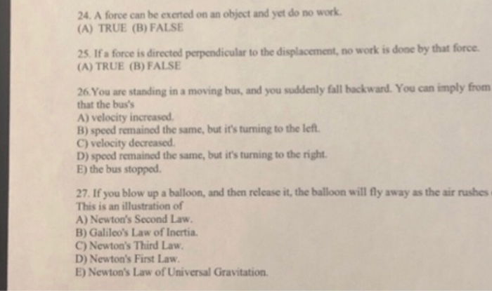 Solved 24 A Force Can Be Exerted On An Object And Yet Do No