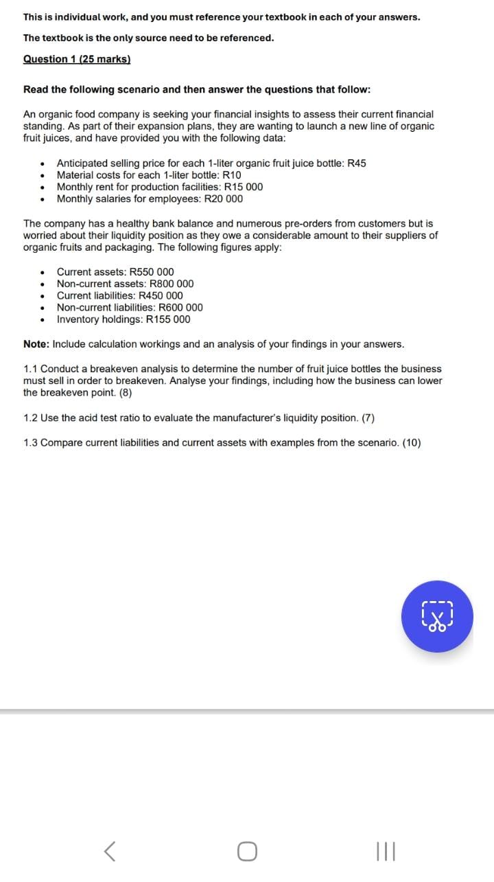Solved This is individual work, and you must reference your | Chegg.com