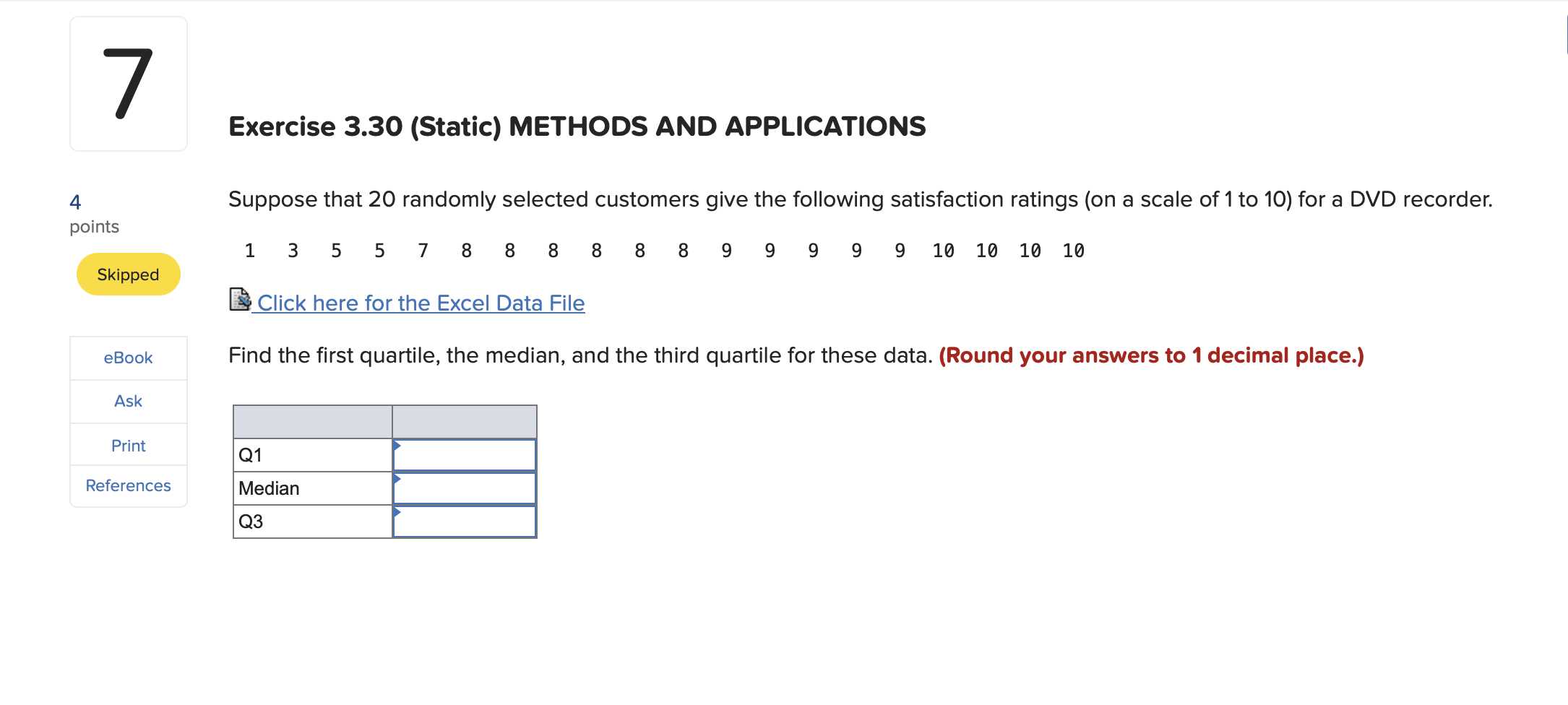 Solved Exercise 3.30 (Static) METHODS AND APPLICATIONS | Chegg.com