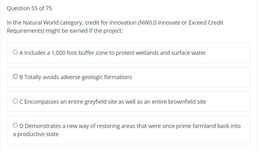 Solved Question 55 of 75 In the Natural World category, | Chegg.com