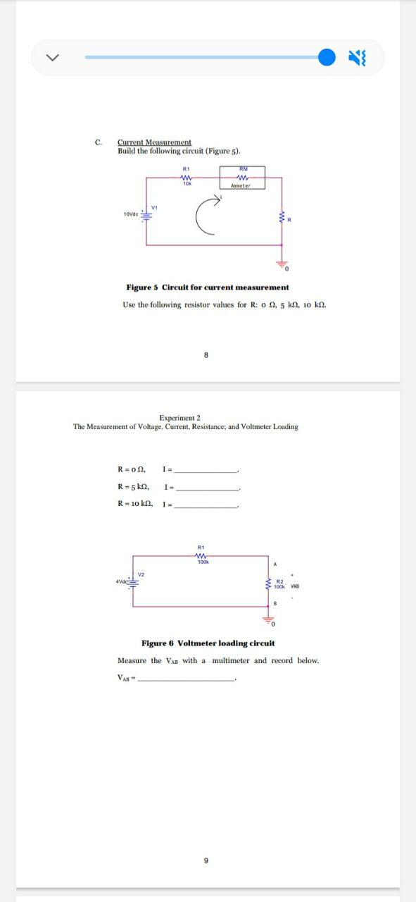 Solved c. Current Measurement Build the following circuit | Chegg.com