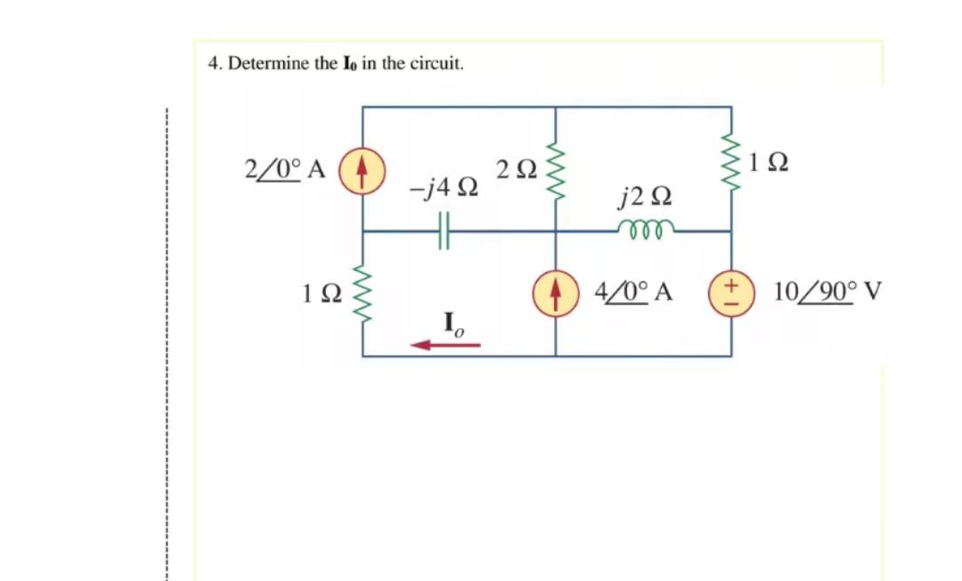 Solved 4. Determine the I0 in the circuit. | Chegg.com