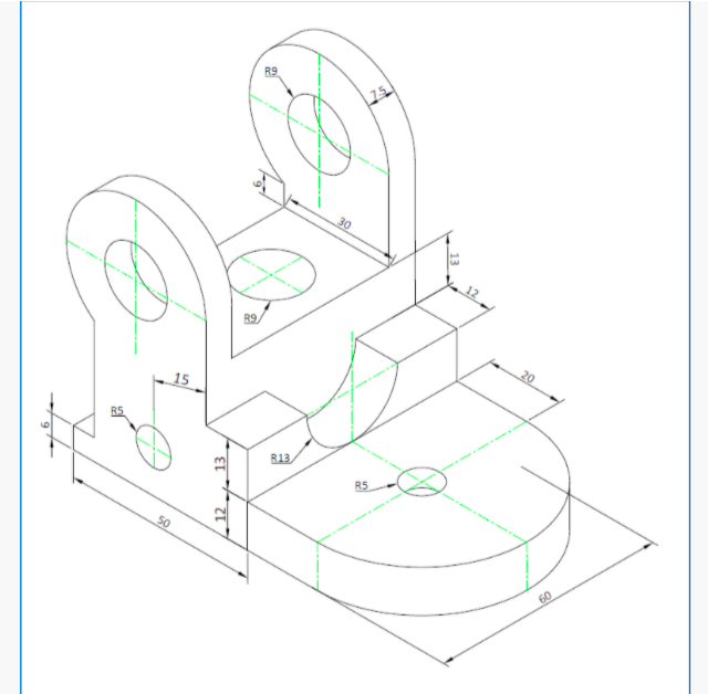 Solved draw the following isometric drawings using autocad | Chegg.com