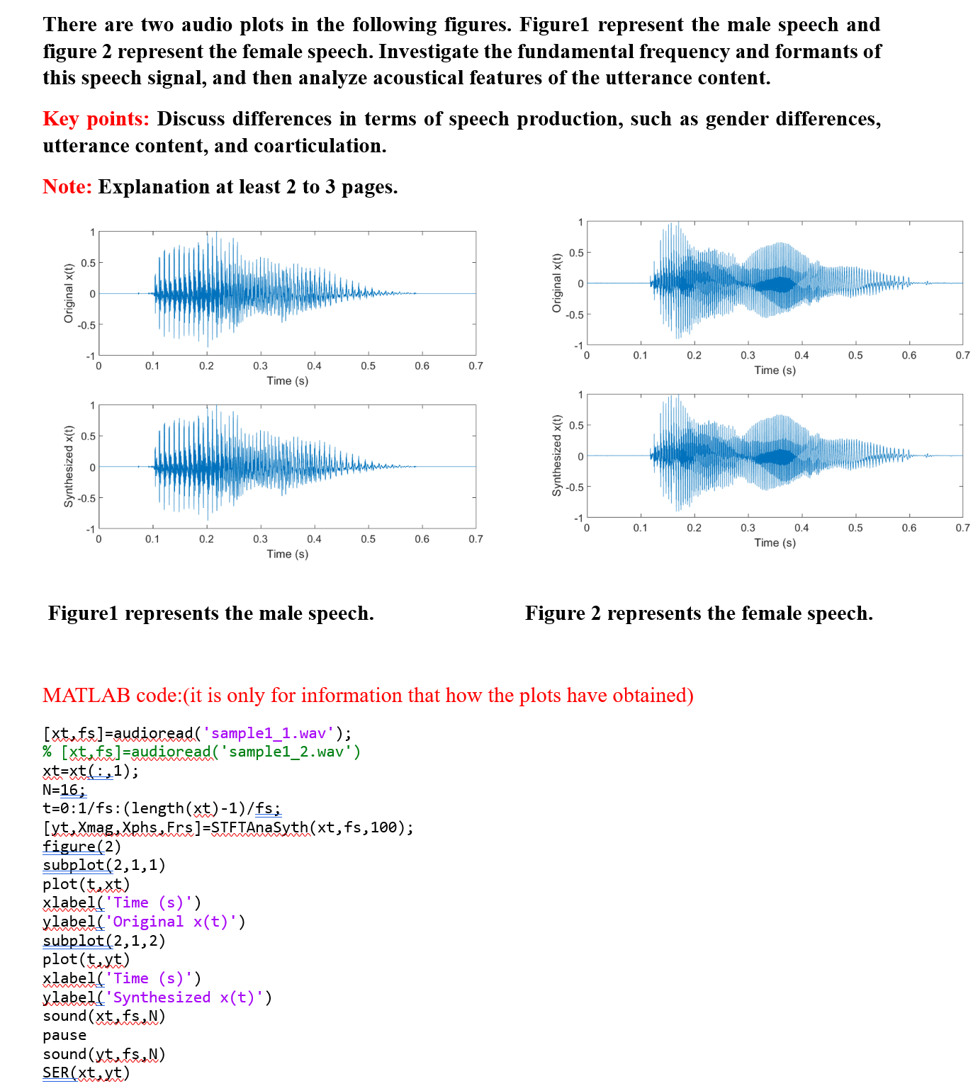 Solved There are two audio plots in the following figures. | Chegg.com