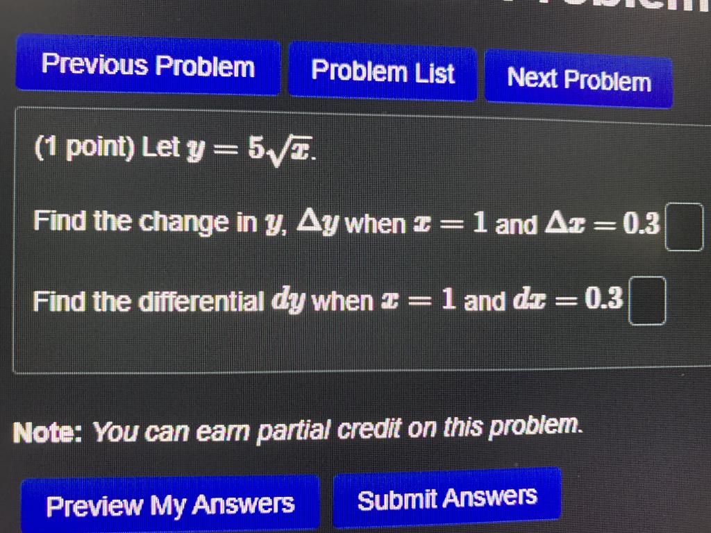 Solved Previous Problem Problem List Next Problem (1 point) | Chegg.com