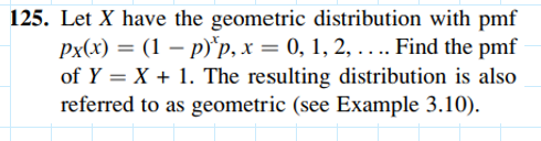 Solved 125. Let X have the geometric distribution with pmf | Chegg.com