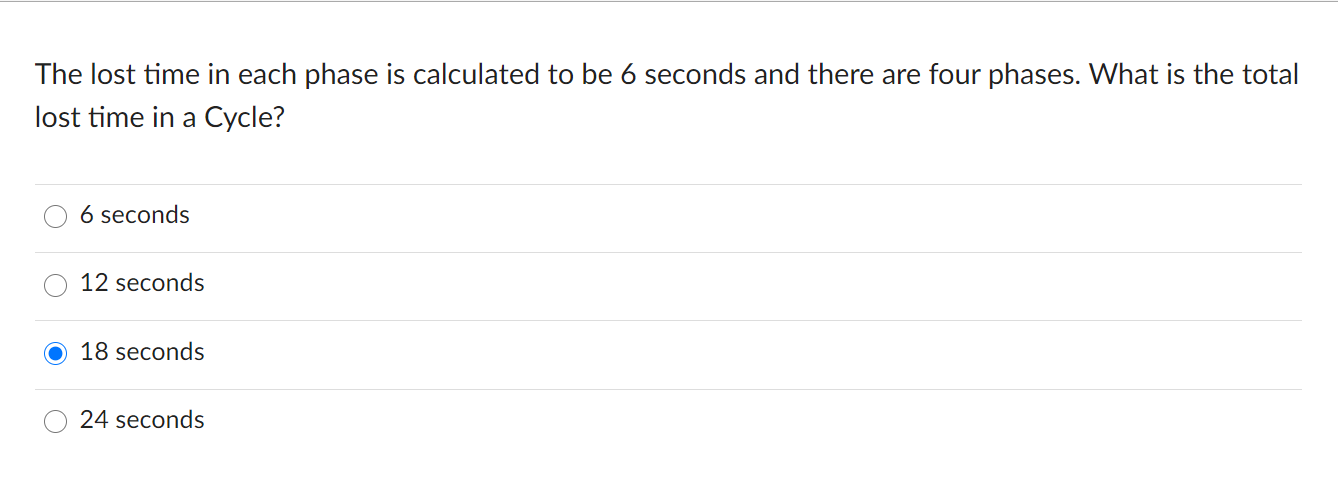 Solved The lost time in each phase is calculated to be 6 | Chegg.com