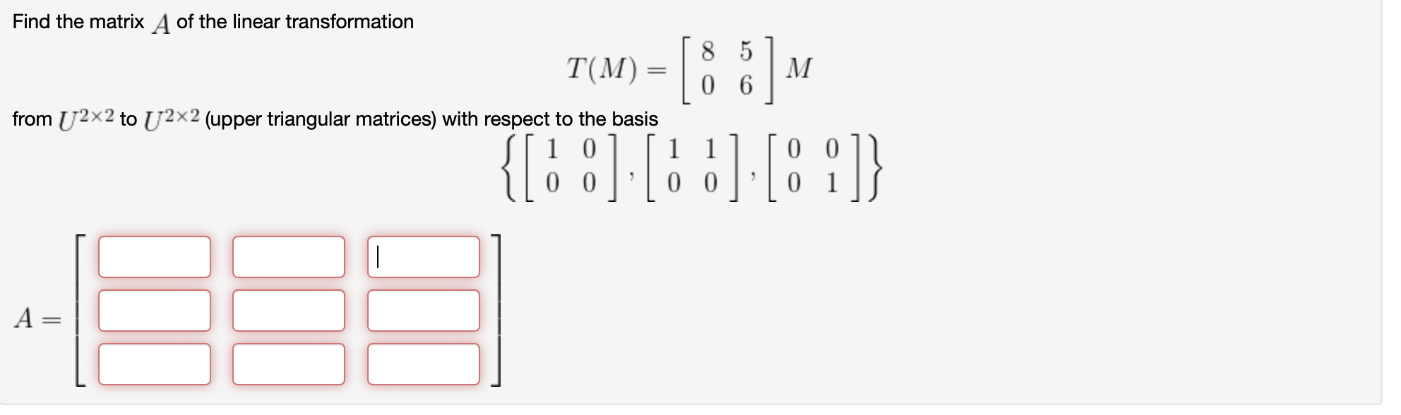 Solved Find the matrix A of the linear transformation | Chegg.com