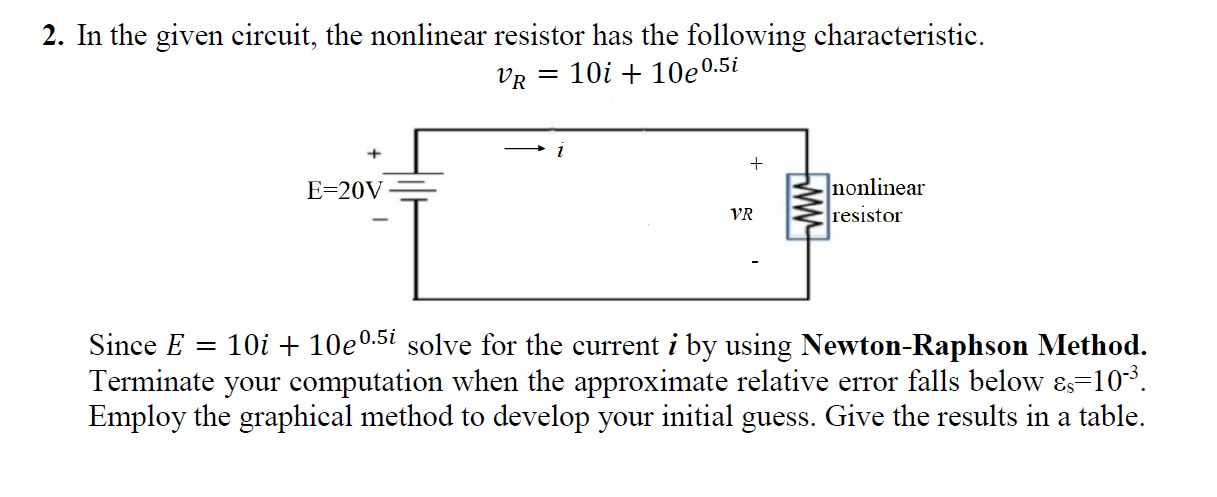 Solved 2. In the given circuit, the nonlinear resistor has | Chegg.com